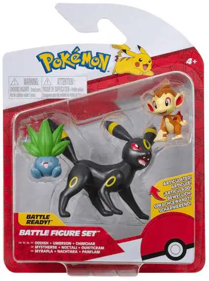 Pokemon Battle Figure Oddish, Umbreon Chimchar 3 Mini Figure 3-Pack ...