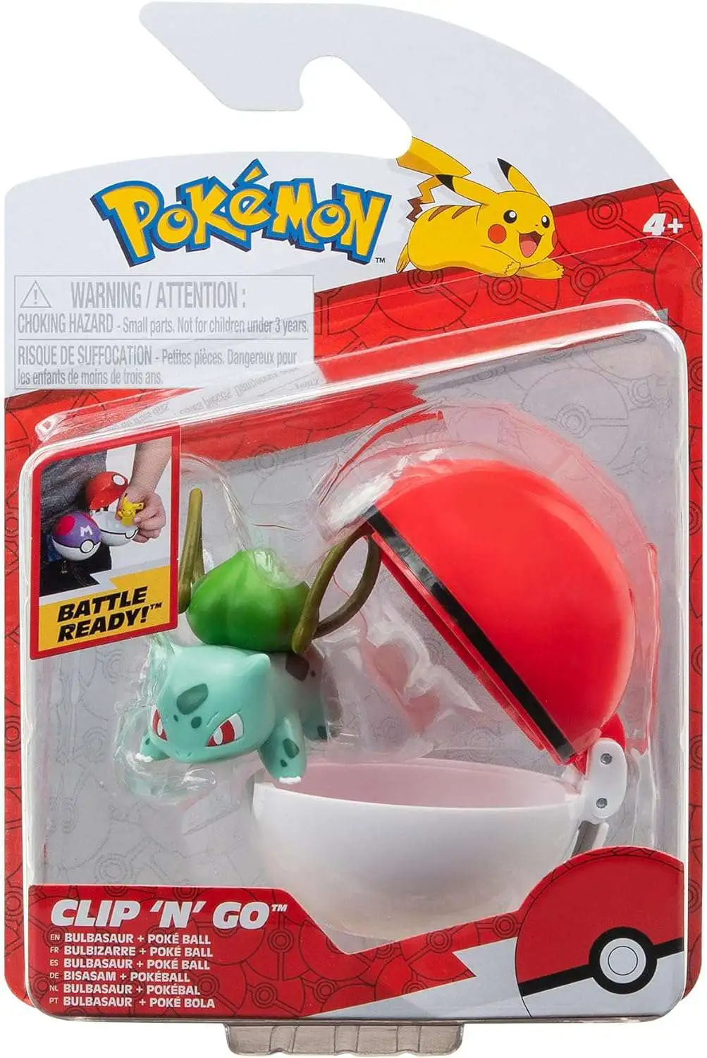Pokemon Clip N Go Bulbasaur Poke Ball Figure Set Jazwares - ToyWiz