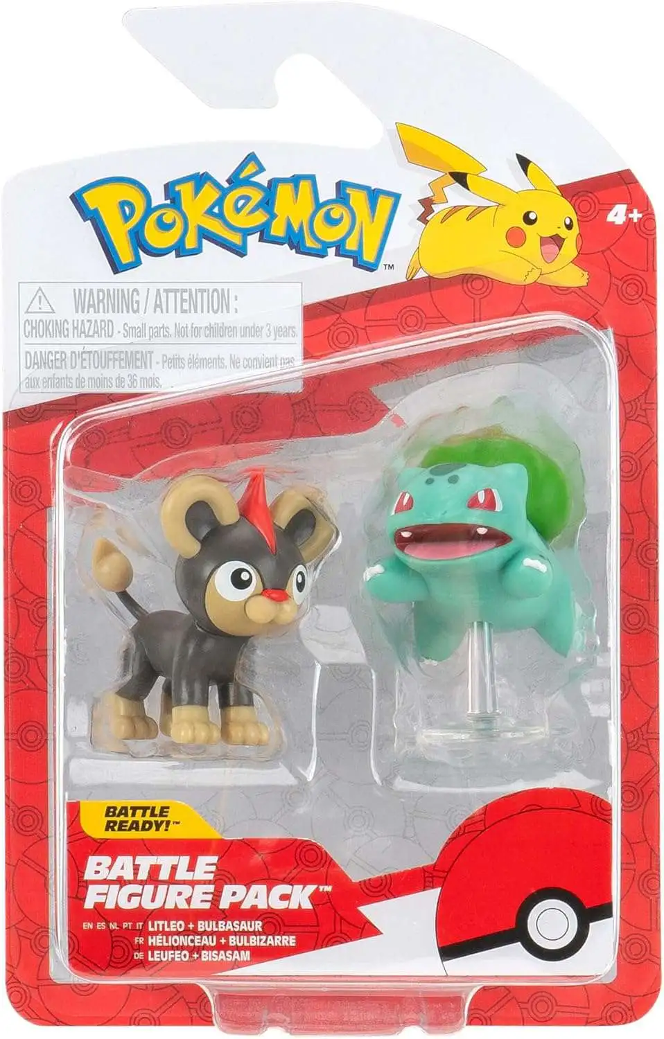 Pokemon Battle Figure Litleo Bulbasaur 3 Mini Figure 2-Pack Jazwares - ToyWiz