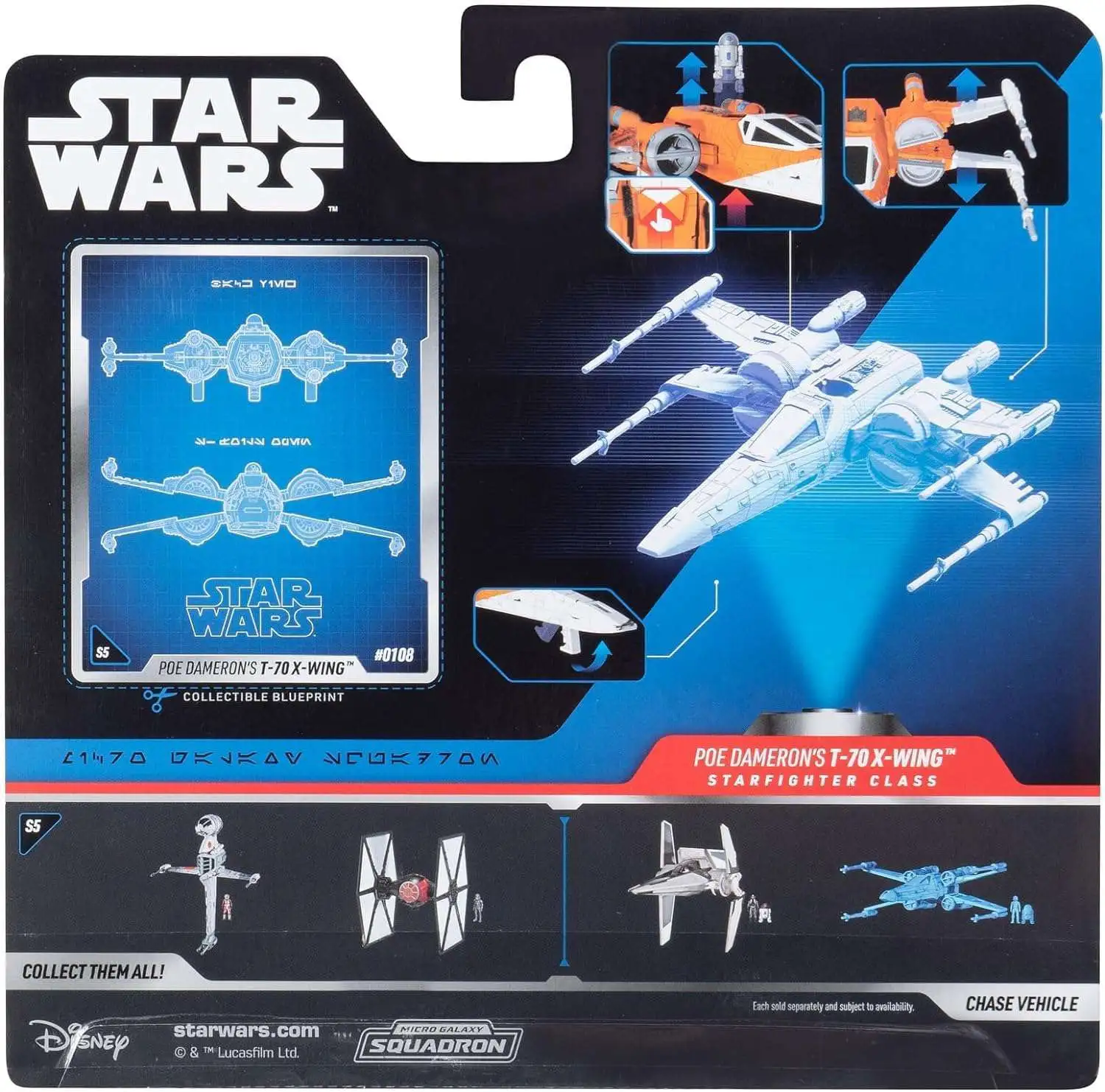 Star Wars Micro Galaxy Squadron Poe Damerons T-70 X-Wing Vehicle Orange Jazwares - ToyWiz