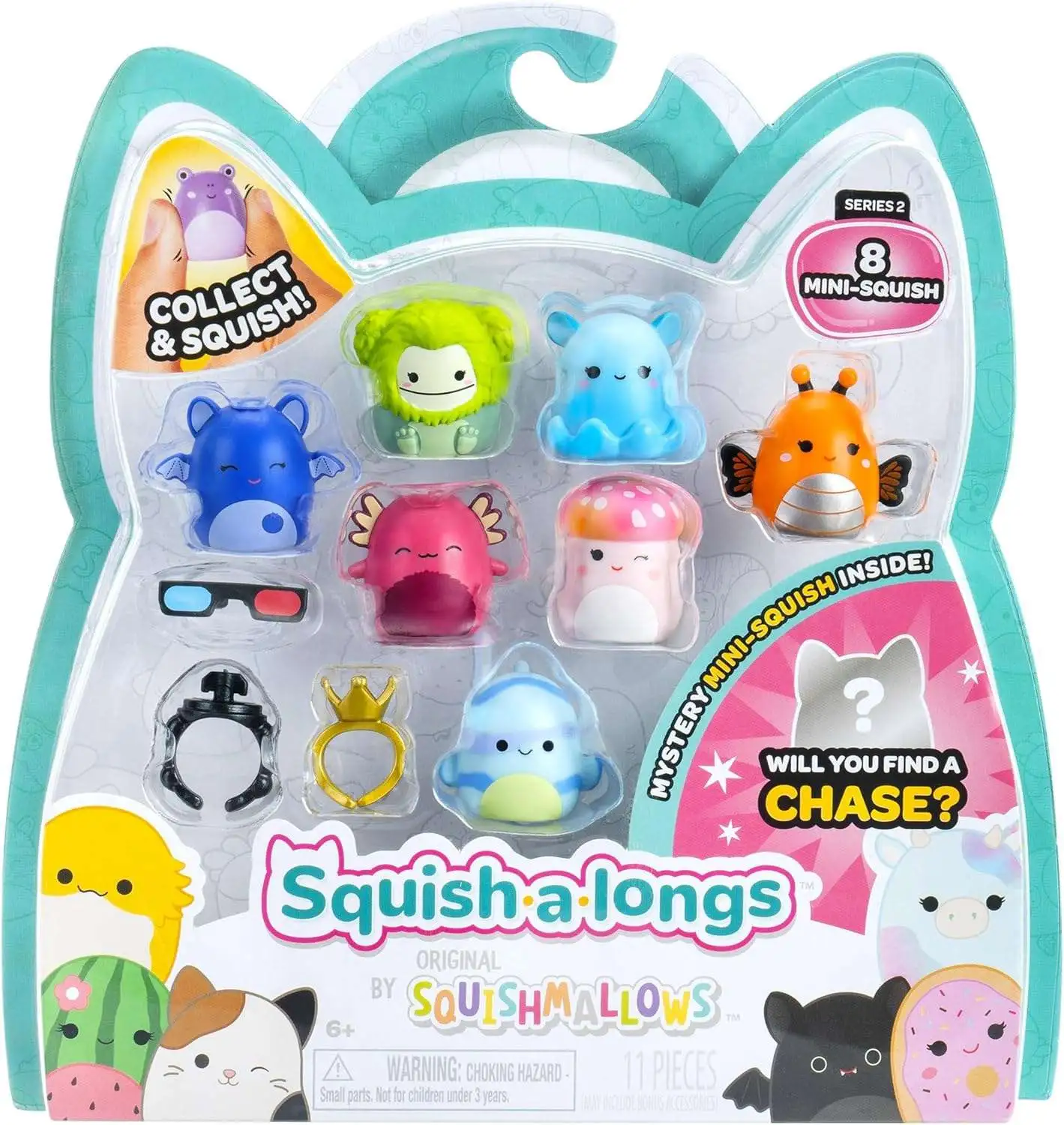 Squishmallows Squish-a-Longs Series 2 Set 2 1 Mini Figure 8-Pack ...