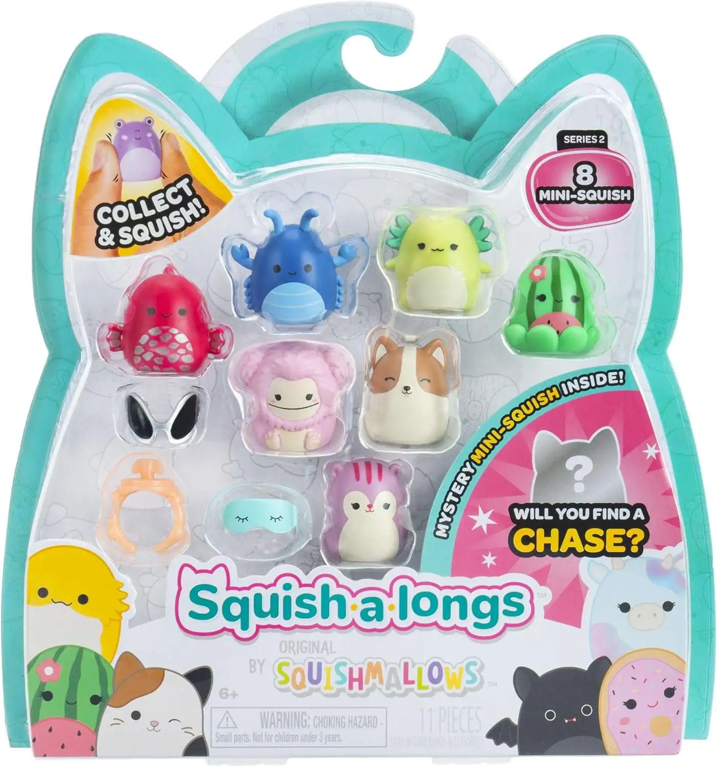 Squishmallows Squish-a-Longs Series 2 Set 3 1 Mini Figure 8-Pack ...
