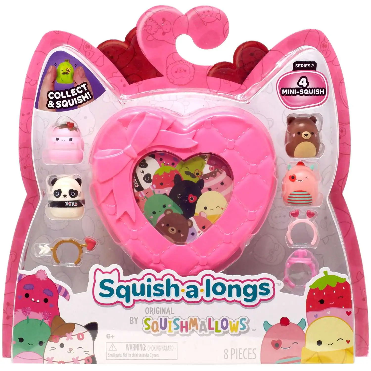 Squishmallows Squish-a-Longs Series 2 Valentine 1 Mini Figure 4-Pack ...