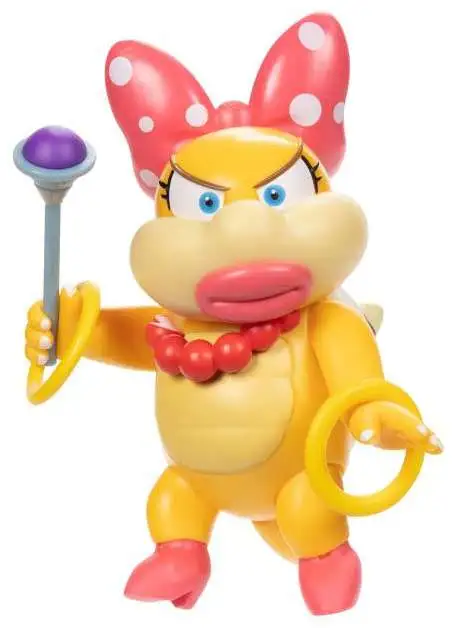 World of Nintendo Super Mario Wendy 4 Action Figure with Magic Wand ...