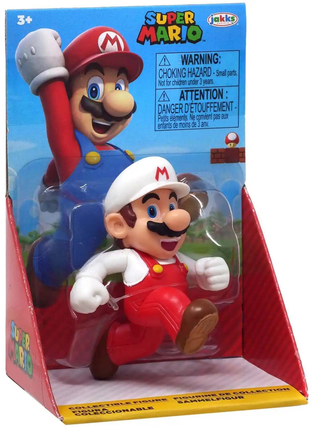 World of Nintendo Super Mario Fire Mario 2.5 Mini Figure Running Jakks ...
