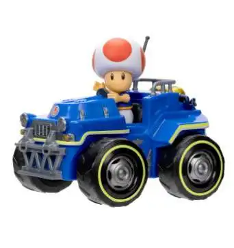 Super Mario Bros. The Movie Pull Back Racers Toad 3 Figure Vehicle ...