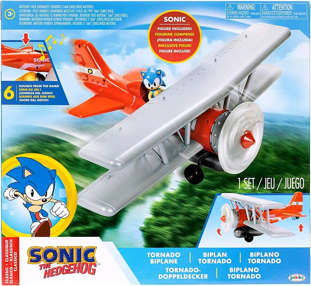 Sonic The Hedgehog Tornado Biplane 2.5 Playset with Sonic Figure ...