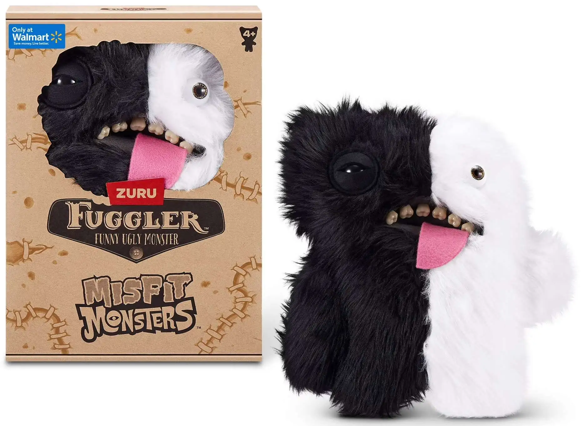 Fuggler Misfit Monsters Wide Eyed Boogah Exclusive 9 Plush Black White Zuru Toys - ToyWiz