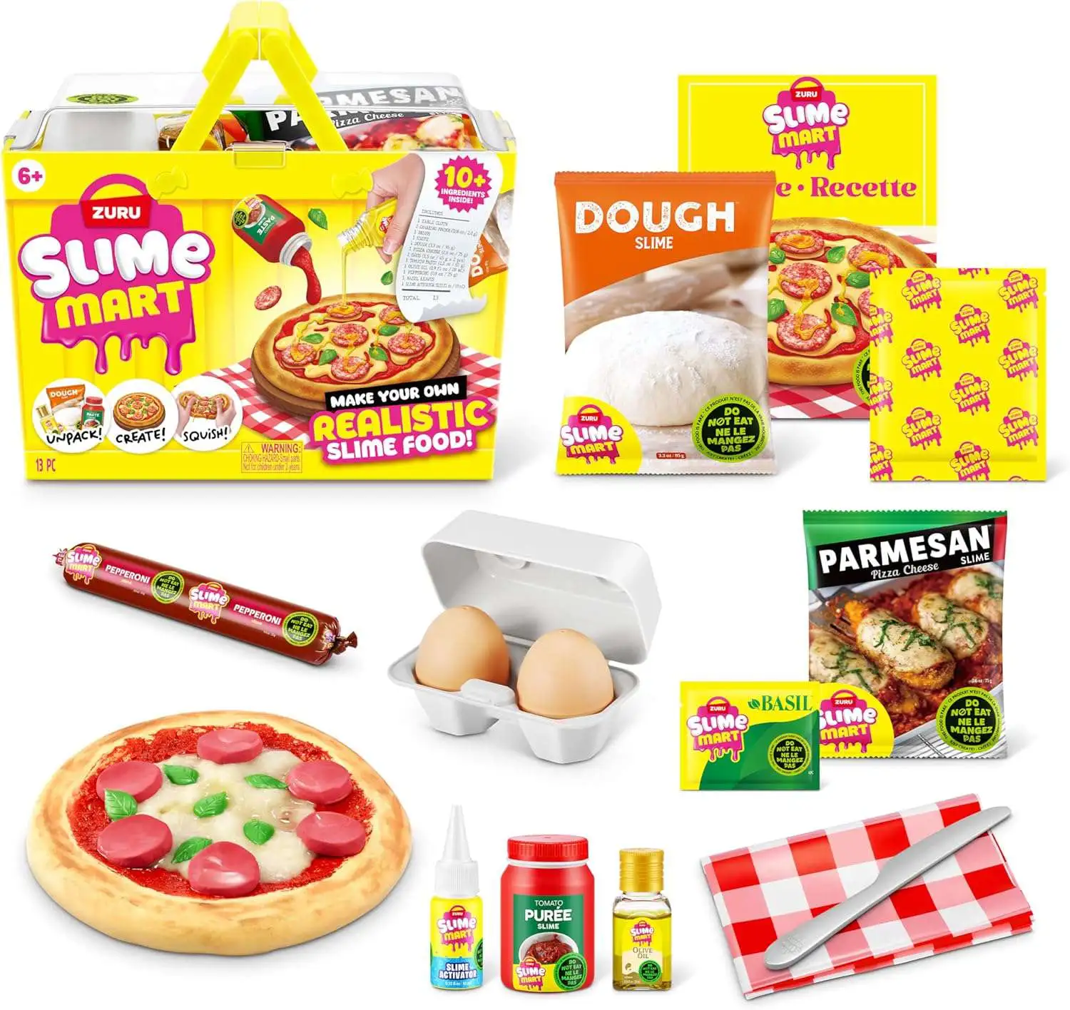 Slime Mart Small Basket Pizza Slime Kit 10 Ingredients Inside Make Your ...