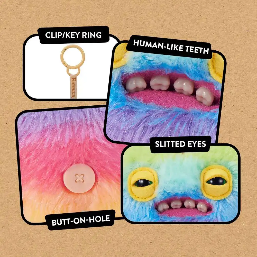 Fuggler Wide Eyed Weirdo 4 Plush Keyring Rainbow Zuru Toys - ToyWiz