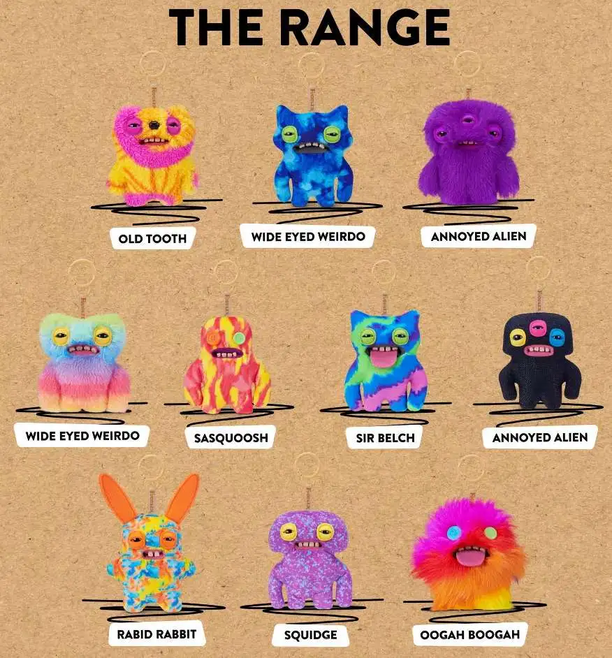 Fuggler Wide Eyed Weirdo 4 Plush Keyring Rainbow Zuru Toys - ToyWiz