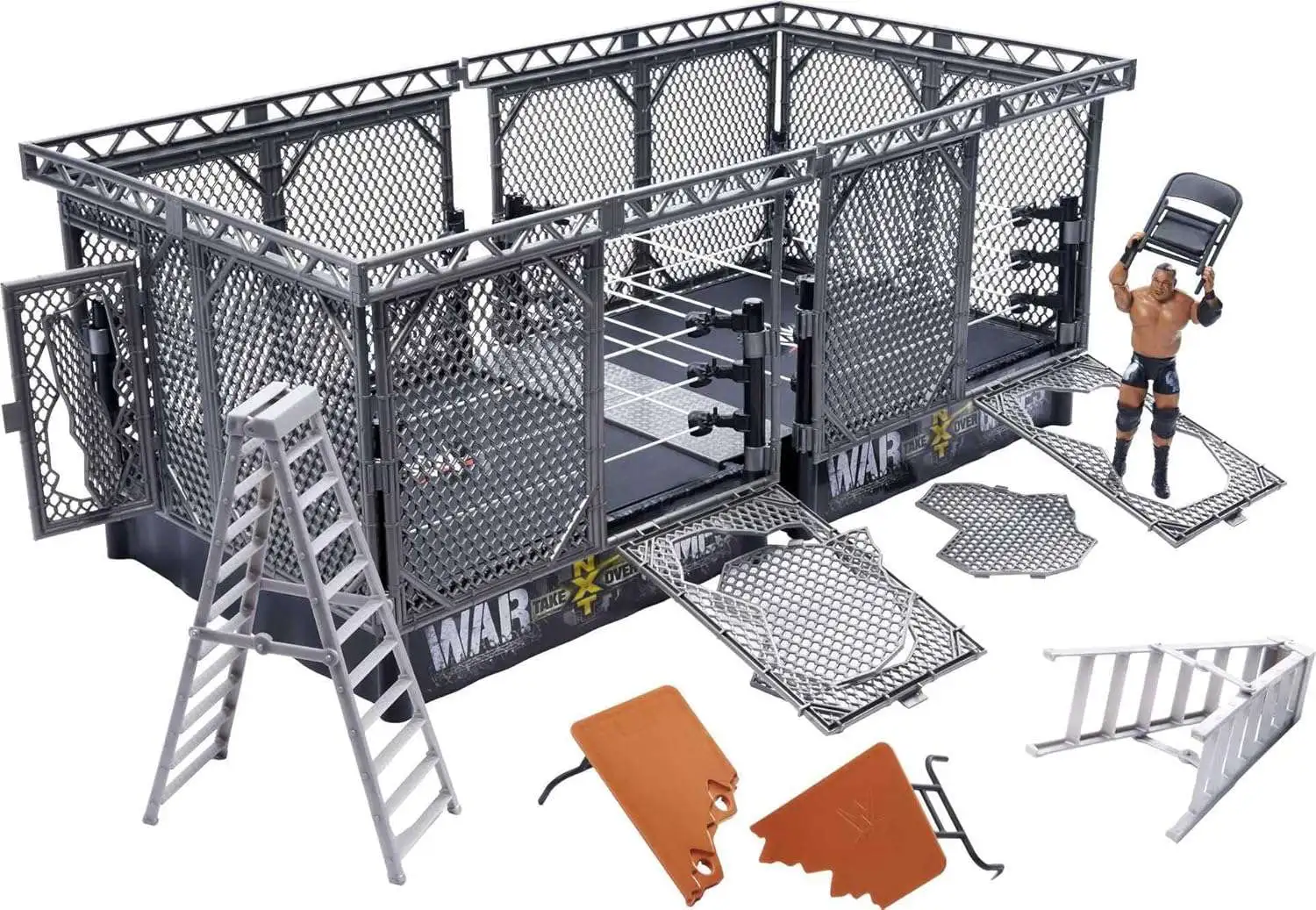 WWE Wrestling NXT TakeOver War Games Playset 2 NXT Rings, 2 Connecting ...