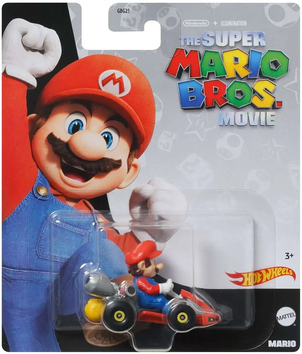 Hot Wheels The Super Mario Bros. Movie Mario 164 Diecast Car Mattel ...
