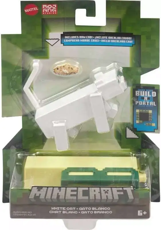 Minecraft Build-A-Portal White Cat 3.25 Action Figure Mattel Toys - ToyWiz