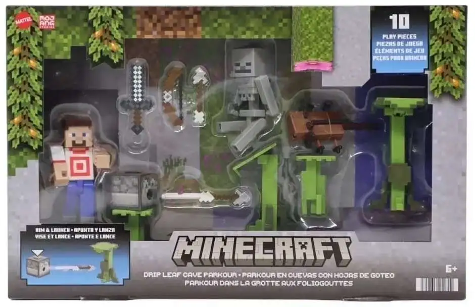 Minecraft Drip Leaf Cave Parkour 3.25 Action Figure Set Mattel Toys ...
