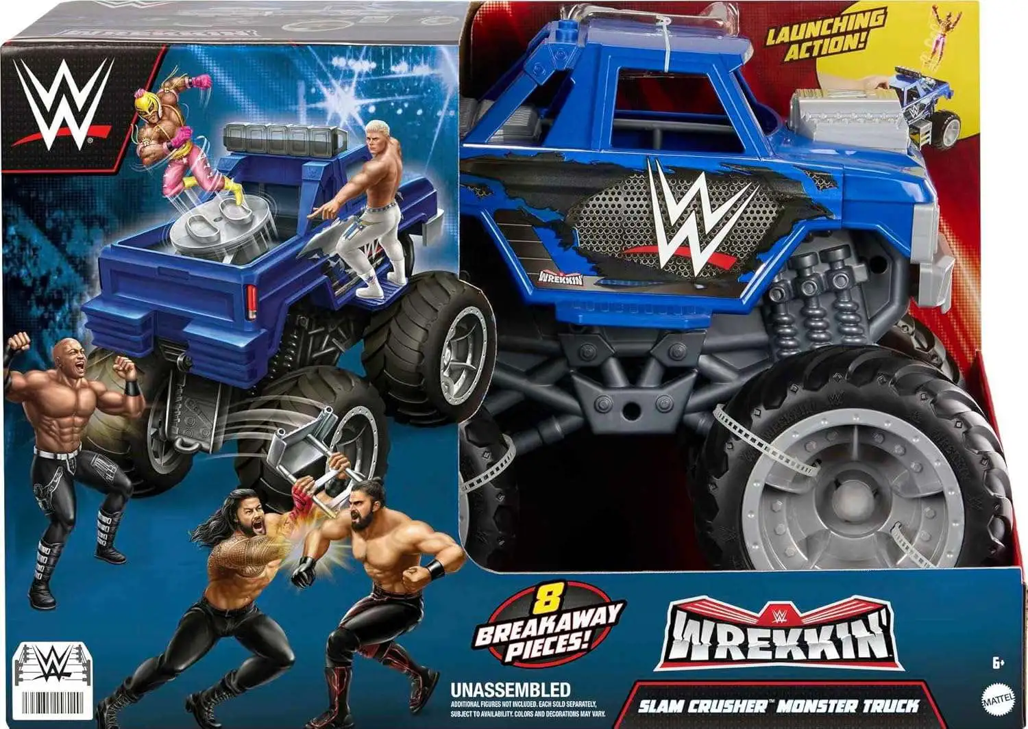 WWE Wrestling Wrekkin Slam Crusher Monster Truck Playset Mattel Toys ...