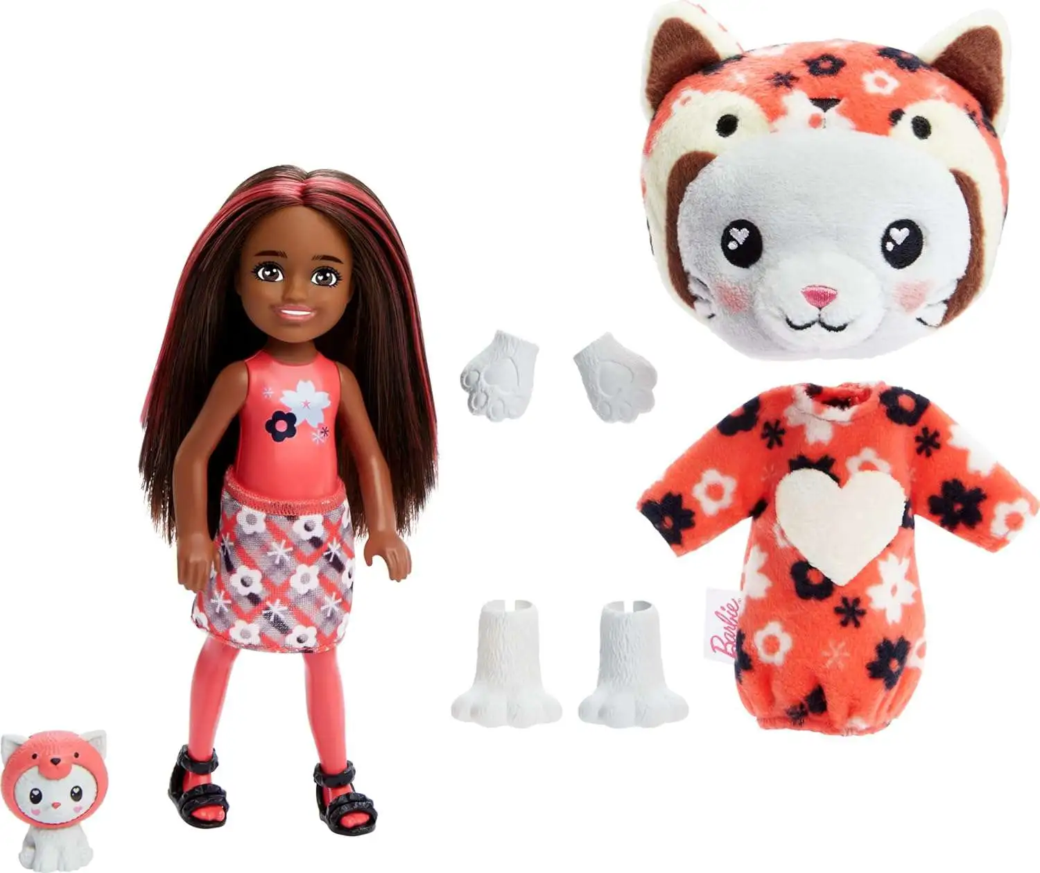 Barbie Cutie Reveal Costume Animal Series Chelsea as Kitten in Red ...