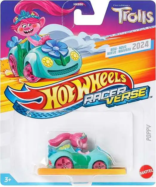 Hot Wheels RacerVerse Trolls Poppy Die Cast Car Mattel - ToyWiz