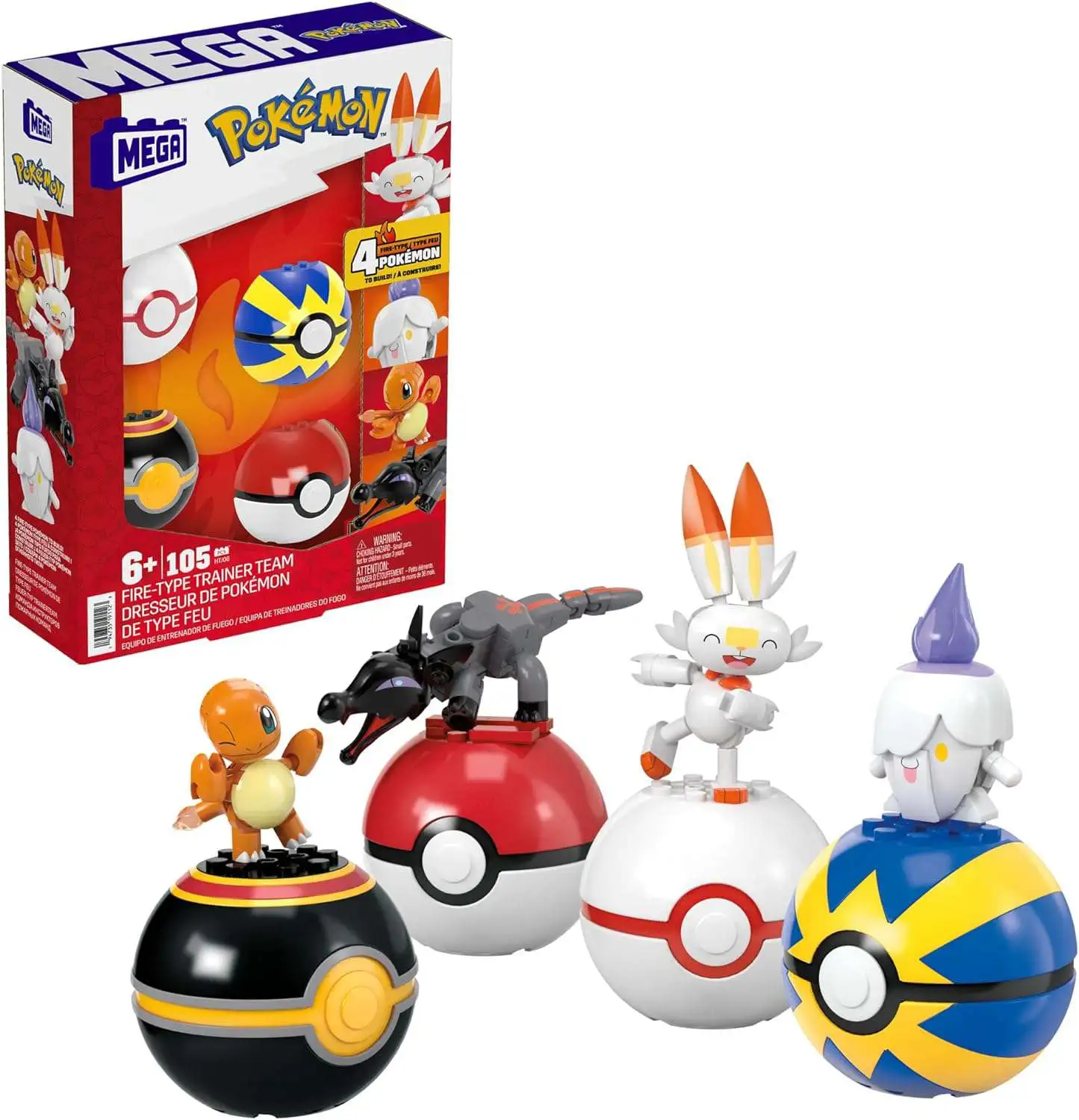 Pokemon Fire-Type Trainer Team 4-Pack Set Litwick, Charmander ...