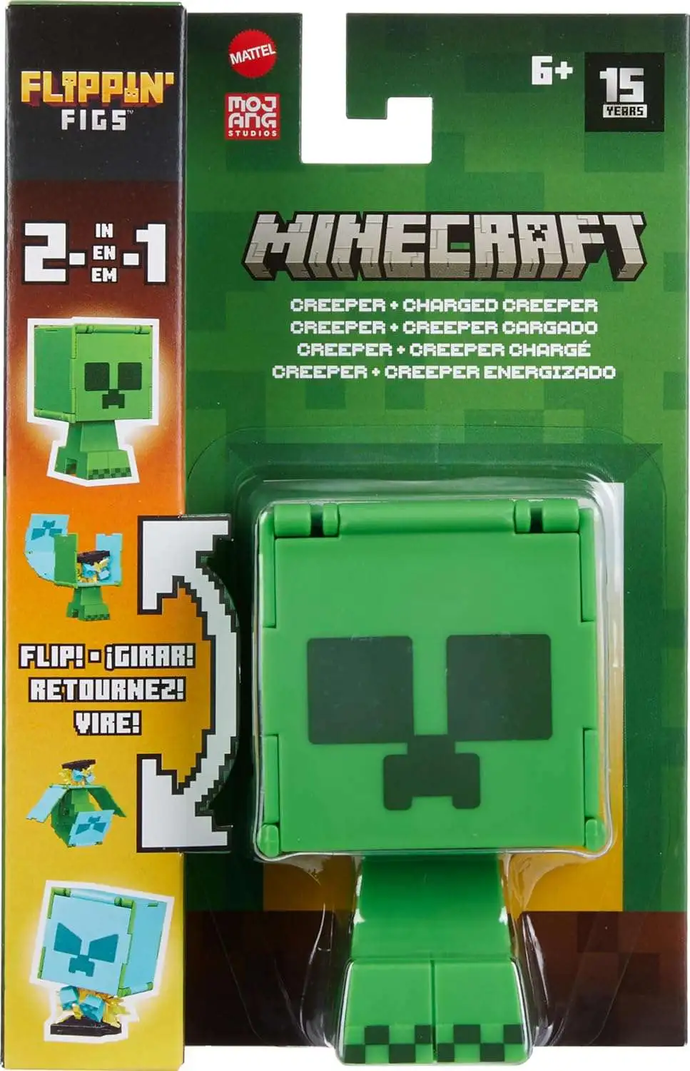 Minecraft Flippin Figs Creeper Charged Creeper 3.75 Action Figure 2-in ...