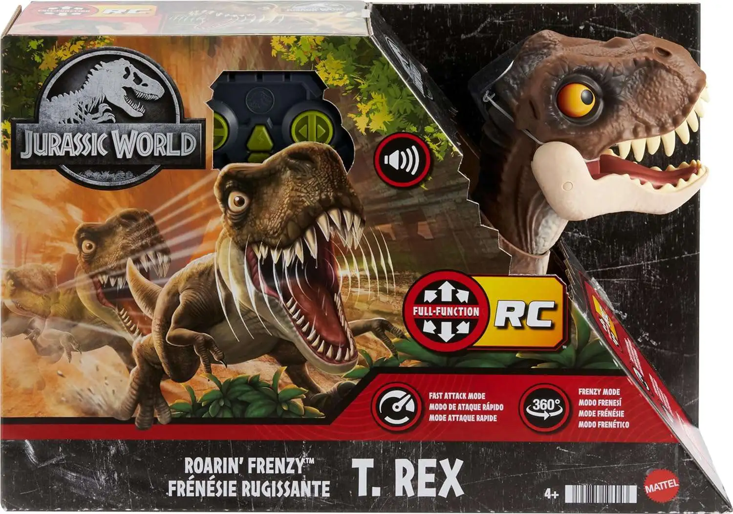 Jurassic World Roarin Frenzy T. Rex Remote Control RC Toy Mattel - ToyWiz