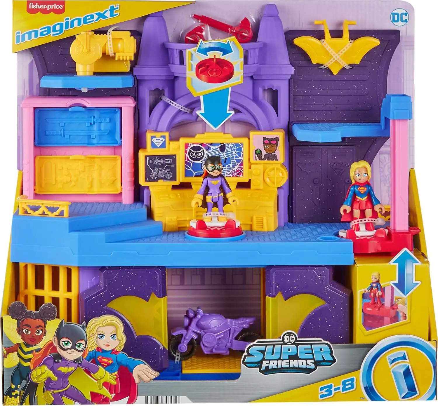 Fisher Price DC Super Friends Imaginext Batgirl Hero Hideout 3 Playset ...