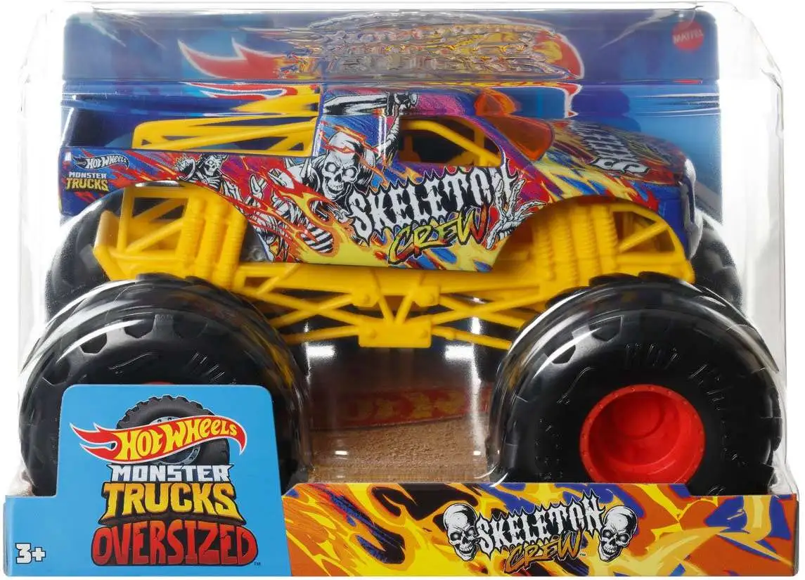 Hot Wheels Monster Trucks Oversized Skeleton Crew 124 Diecast Car ...