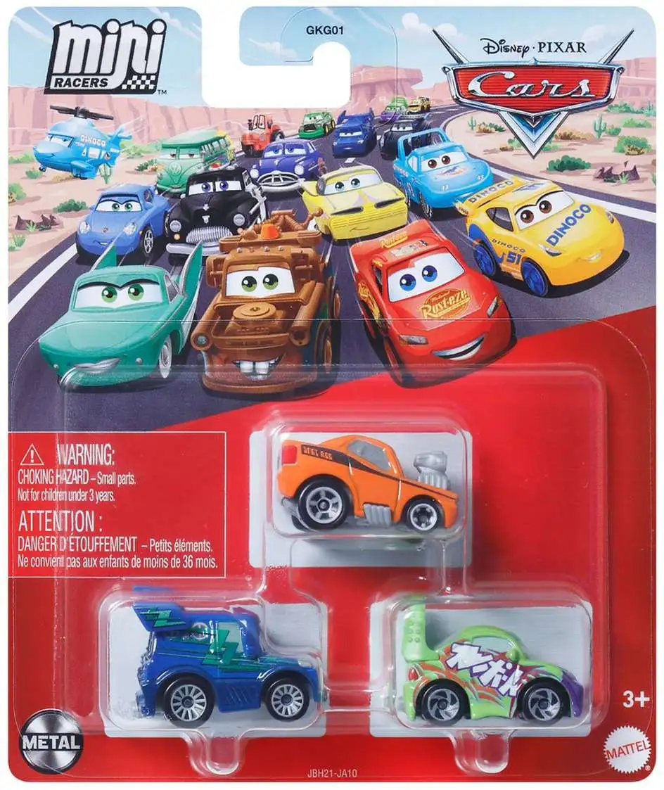 Disney Pixar Cars Die Cast Metal Mini Racers DJ, Snot Rod Wingo Car 3 ...