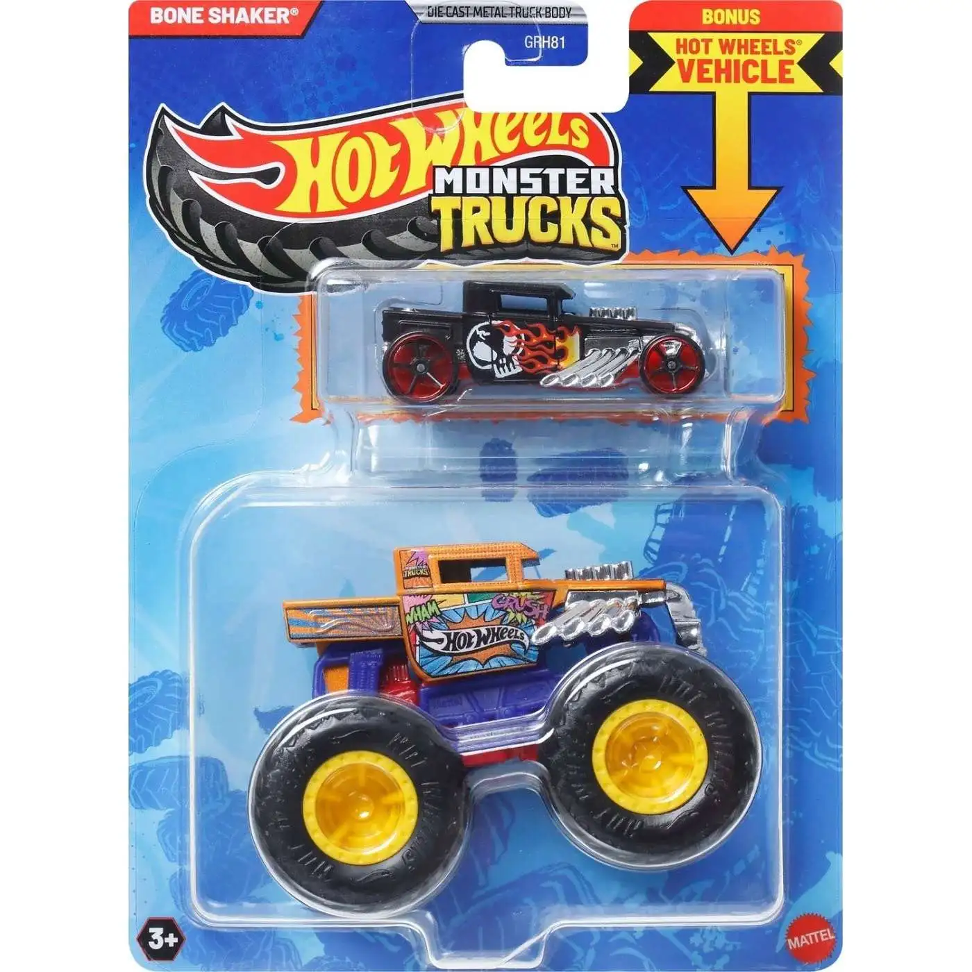 Hot Wheels Monster Trucks Bone Shaker 164 Diecast Car Includes Die-Cast ...