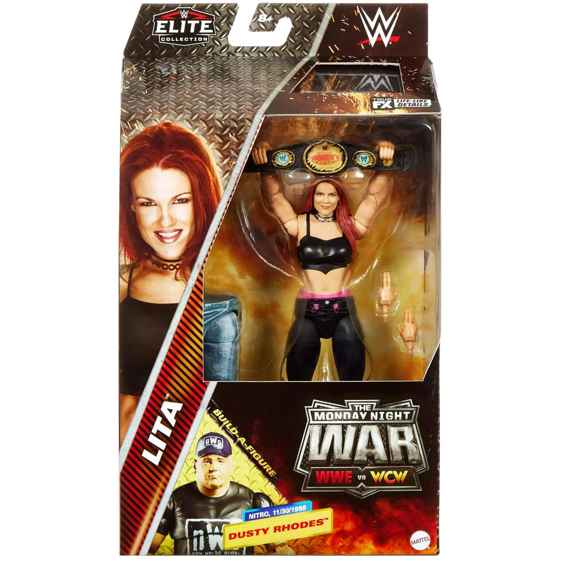 WWE Wrestling Elite Collection Monday Night War Lita 6 Action Figure Build Dusty Rhodes Figure ...