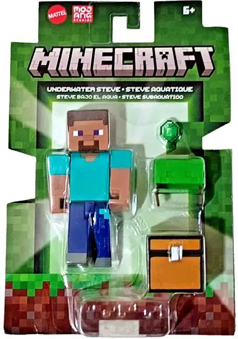 Minecraft Underwater Steve 3.25 Action Figure Mattel Toys - ToyWiz
