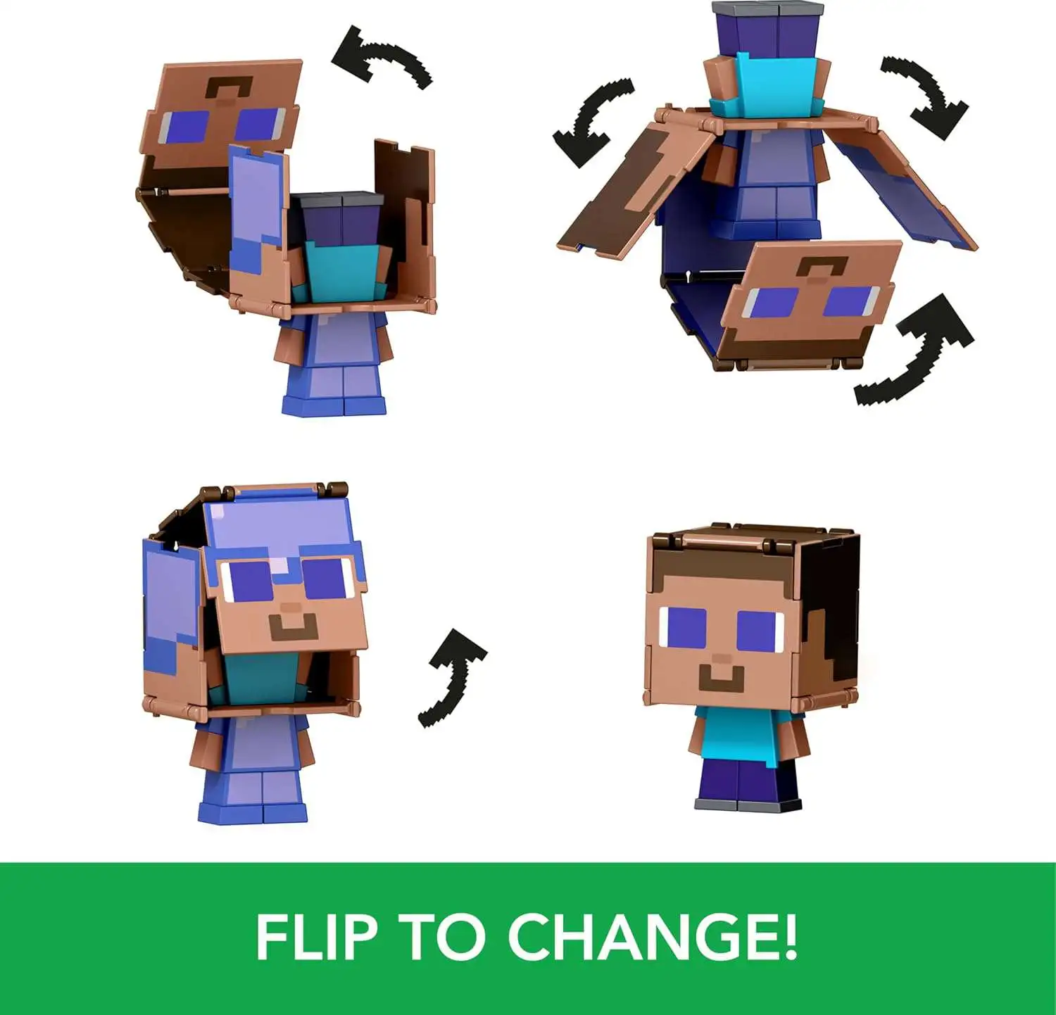 Minecraft Flippin Figs Steve Steve in Enchanted Armor 3.75 Action ...
