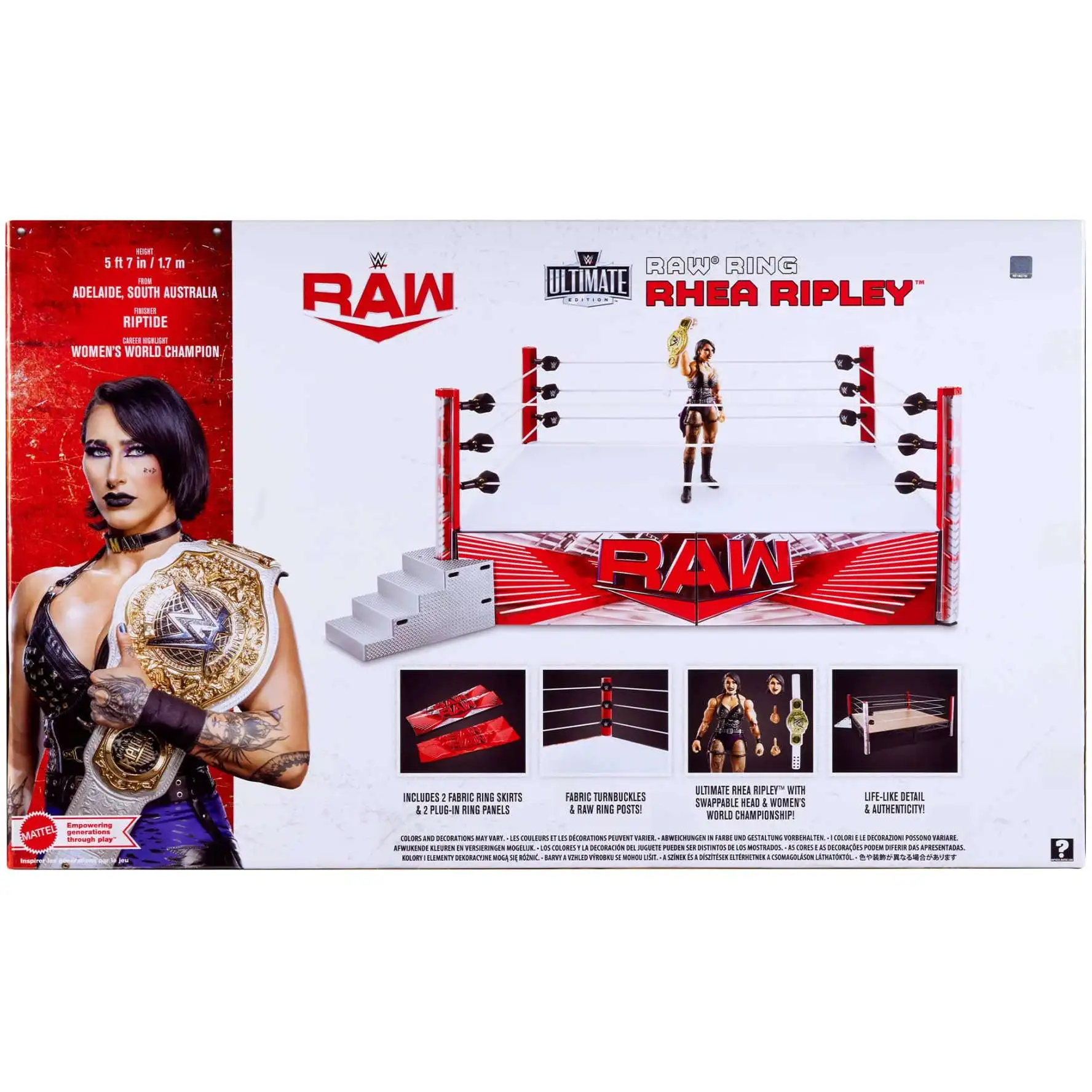 WWE Wrestling Ultimate Edition RAW Ring Rhea Ripley Action Figure ...