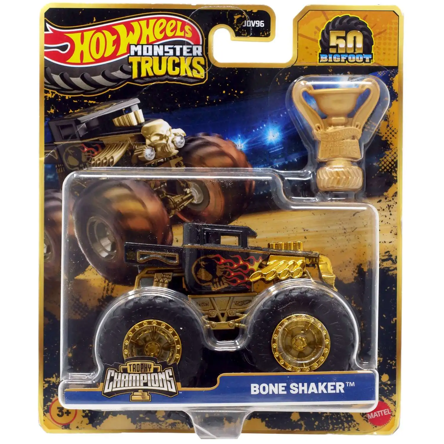 Hot Wheels Monster Trucks Bigfoot 50 Trophy Champions Bone Shaker 164 ...