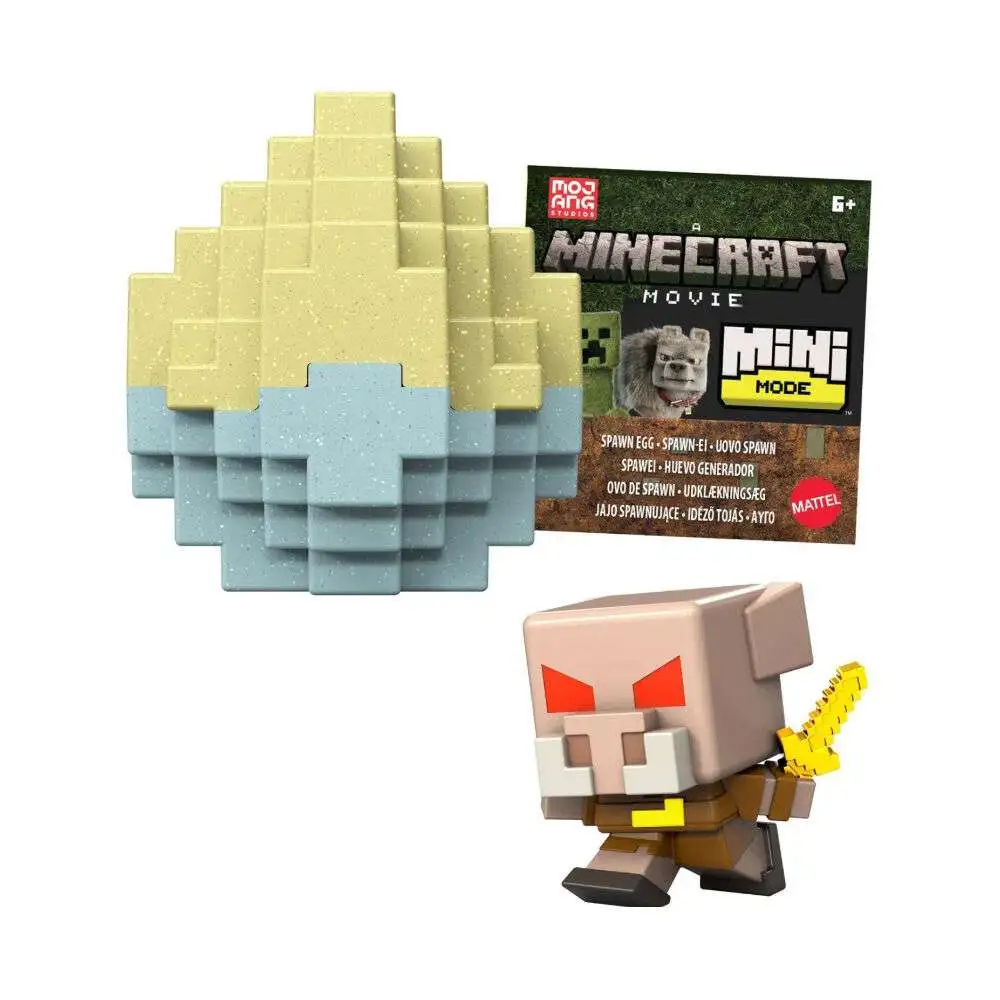 A Minecraft Movie Mini Mode Spawn Egg Mystery Pack Piglin Mattel Toys ...
