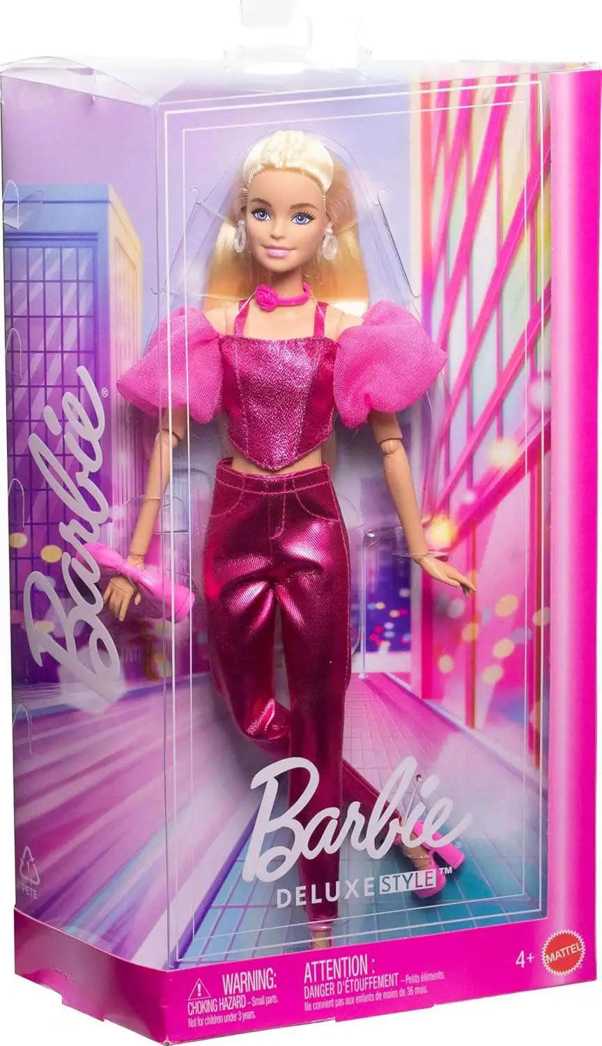Barbie Deluxe Style Barbie 13.25 Doll 5, Metallic Pink Outfit Mattel ...