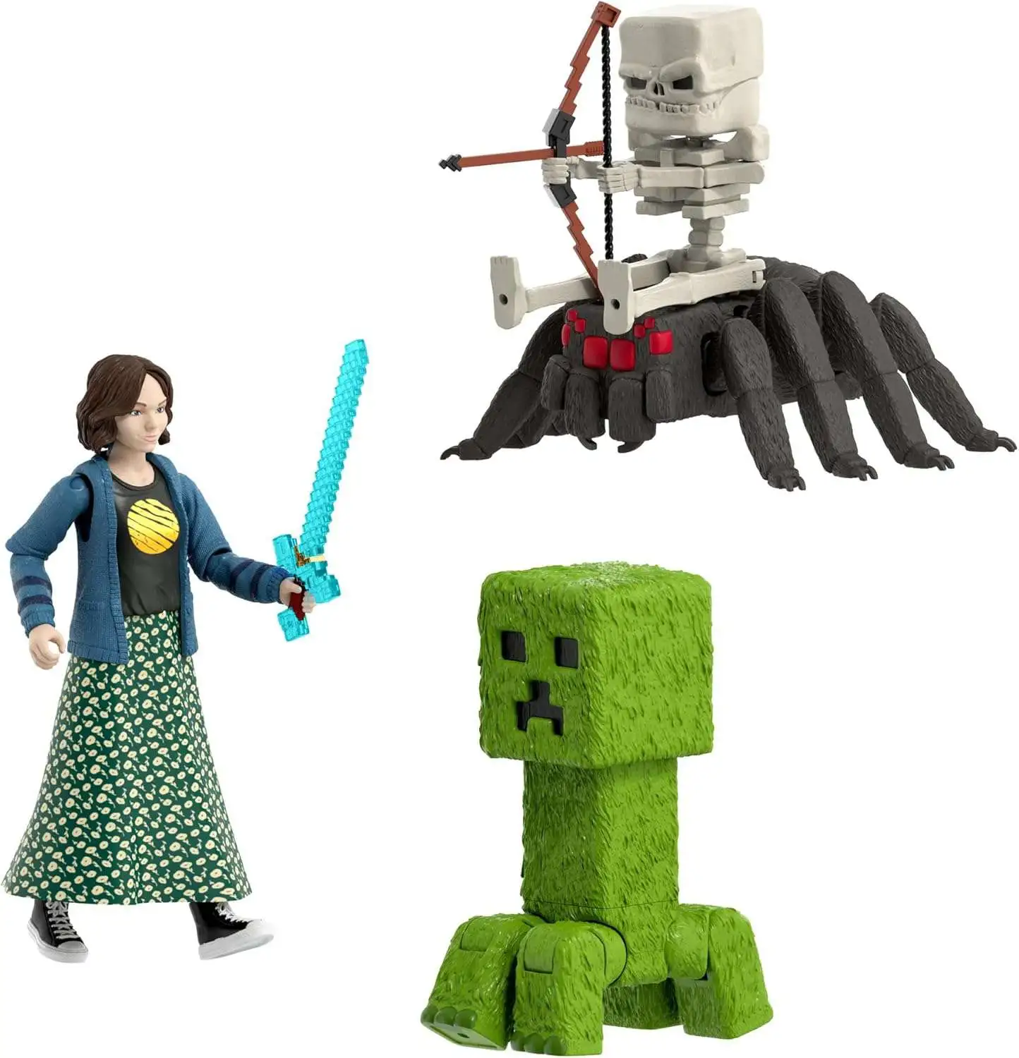 A Minecraft Movie Overworld Encounters Natalie, Spider, Skeleton ...