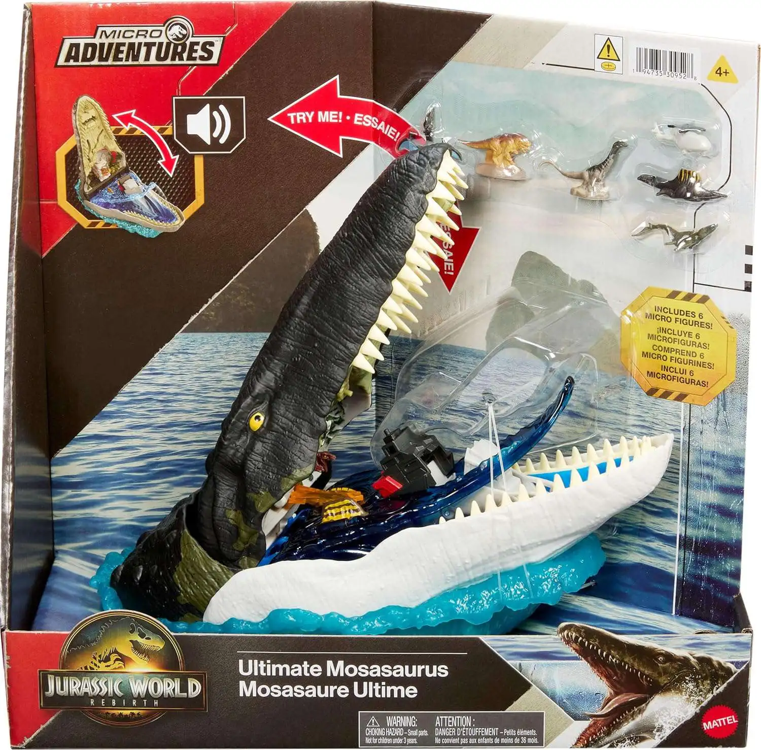 Jurassic World Rebirth Micro Adventures Ultimate Mosasaurus Playset Mattel - ToyWiz
