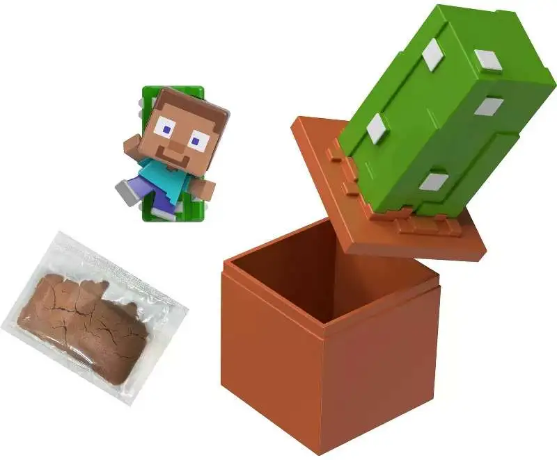 Minecraft Mini Mode Bloom Blocks Steve Mini Figure Mattel Toys - ToyWiz
