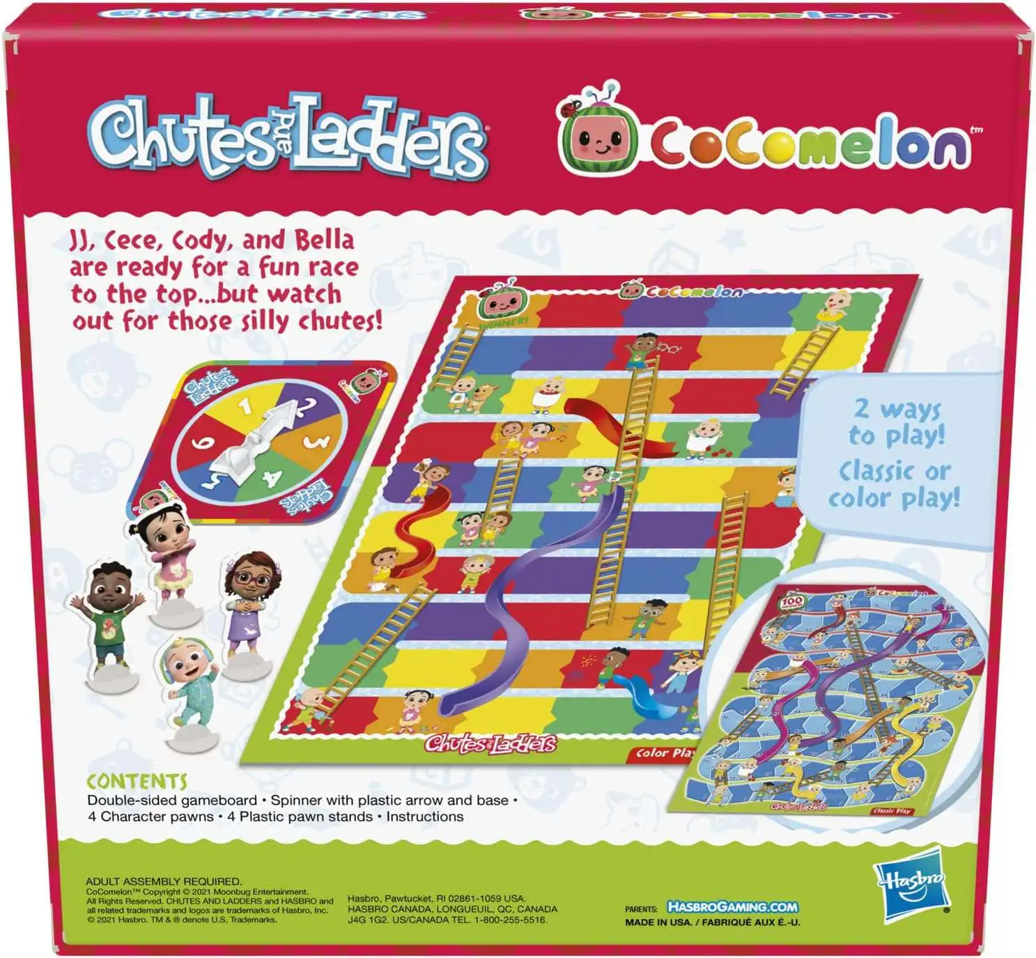 CoComelon Chutes Ladders Board Game Hasbro Games - ToyWiz