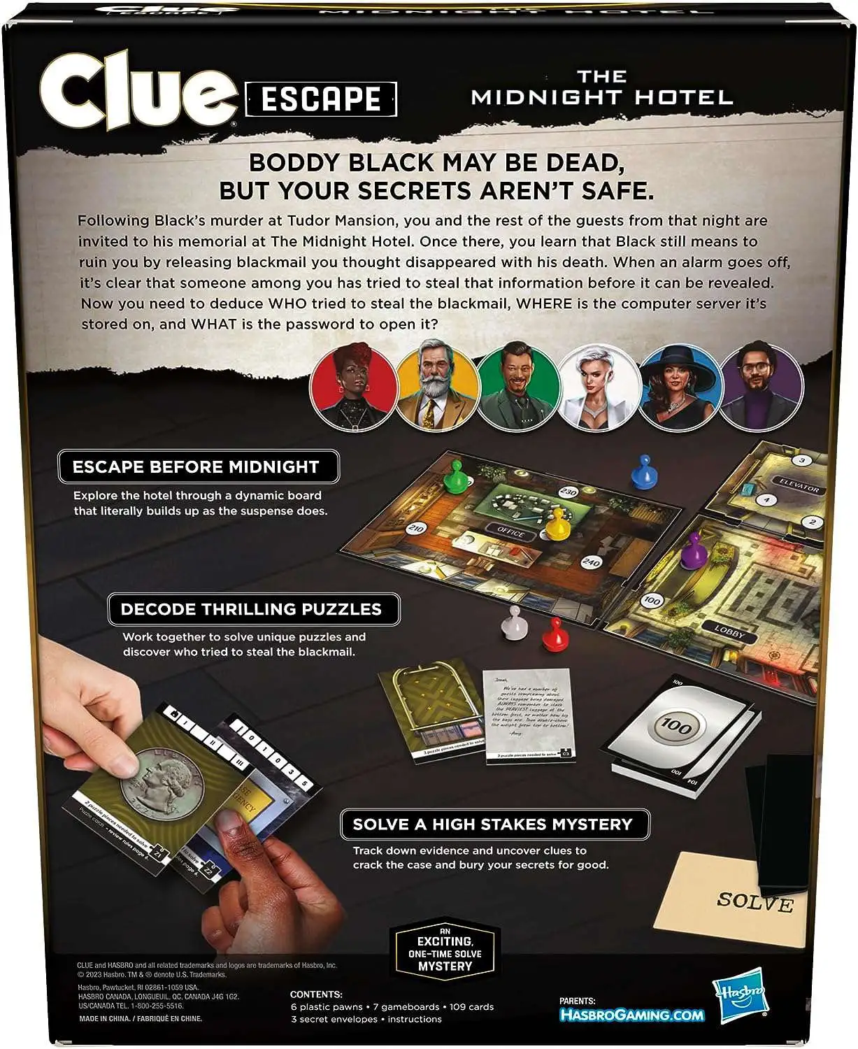 Clue Clue Escape The Midnight Hotel Board Game Hasbro Games - ToyWiz