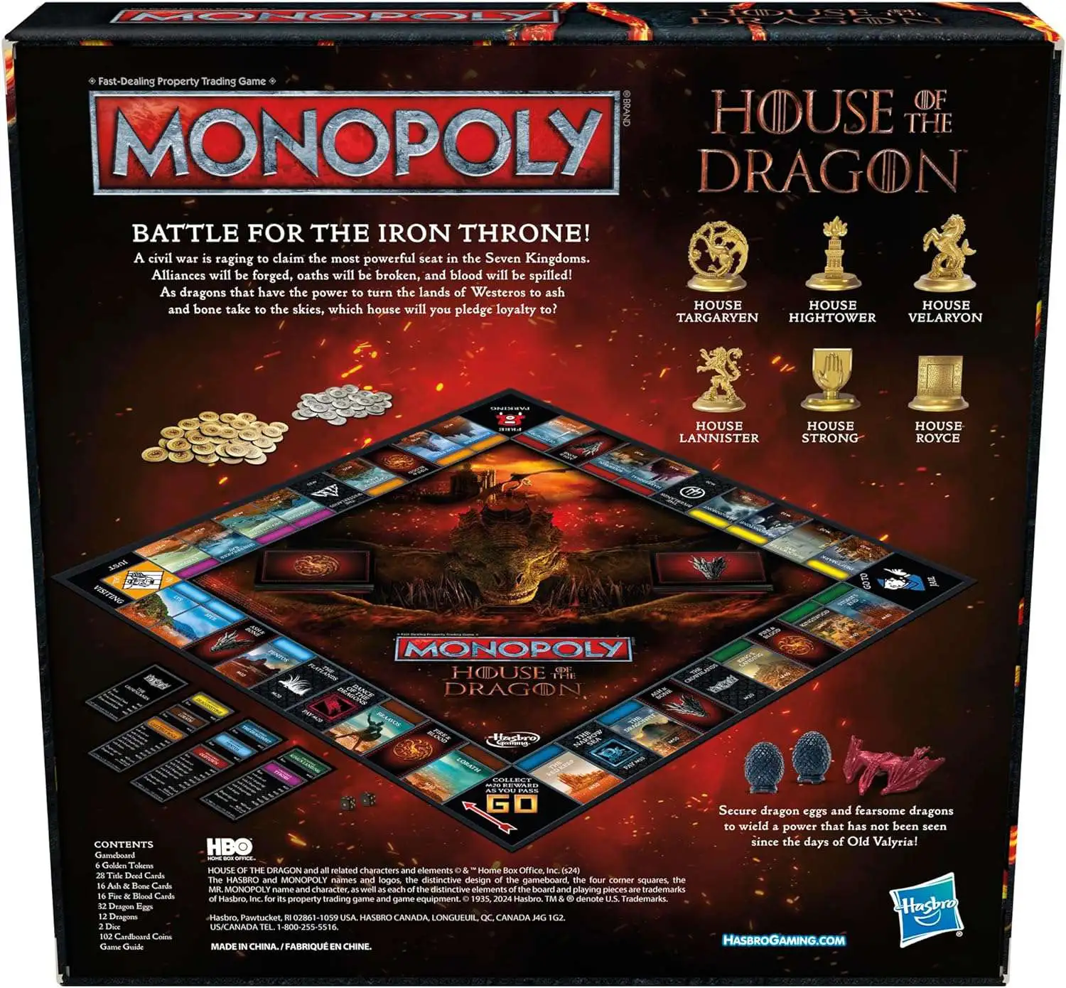 Monopoly House of the Dragon Exclusive Board Game Hasbro Games - ToyWiz
