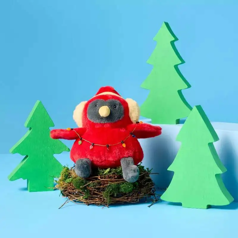 GiggleScape Cardinal Bird with Ear Muffs 12 Plush - ToyWiz