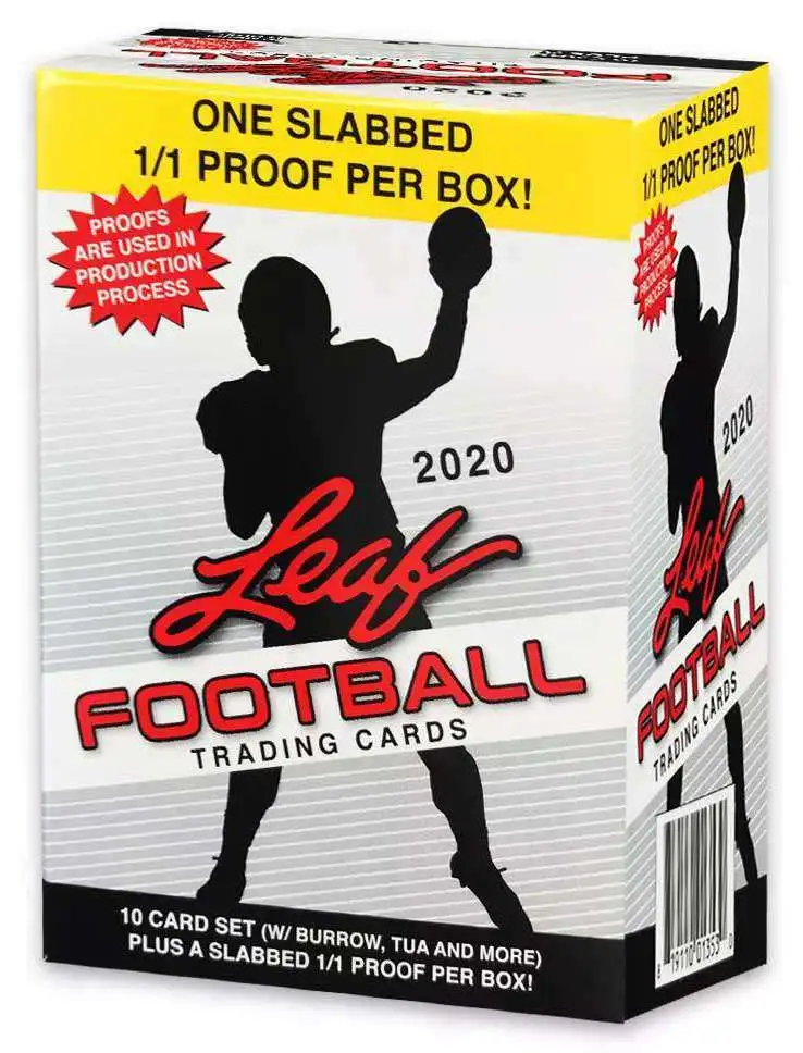 NFL Leaf 2020 Football Trading Card BLASTER Box 10 Card Set 11 Proof ...