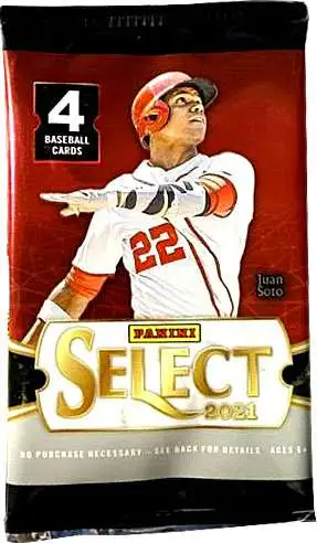 MLB Panini 2021 Select Baseball Trading Card RETAIL Pack 4 Cards - ToyWiz