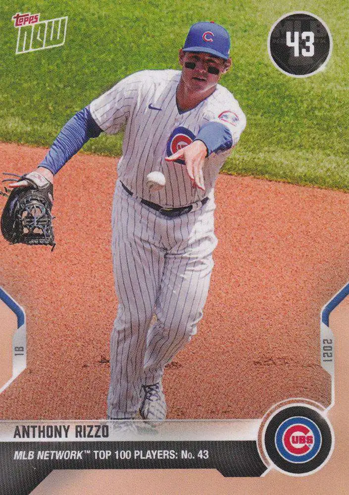 MLB Topps Now 2021 MLB Network Top 100 Single Card Anthony Rizzo T-43 ...