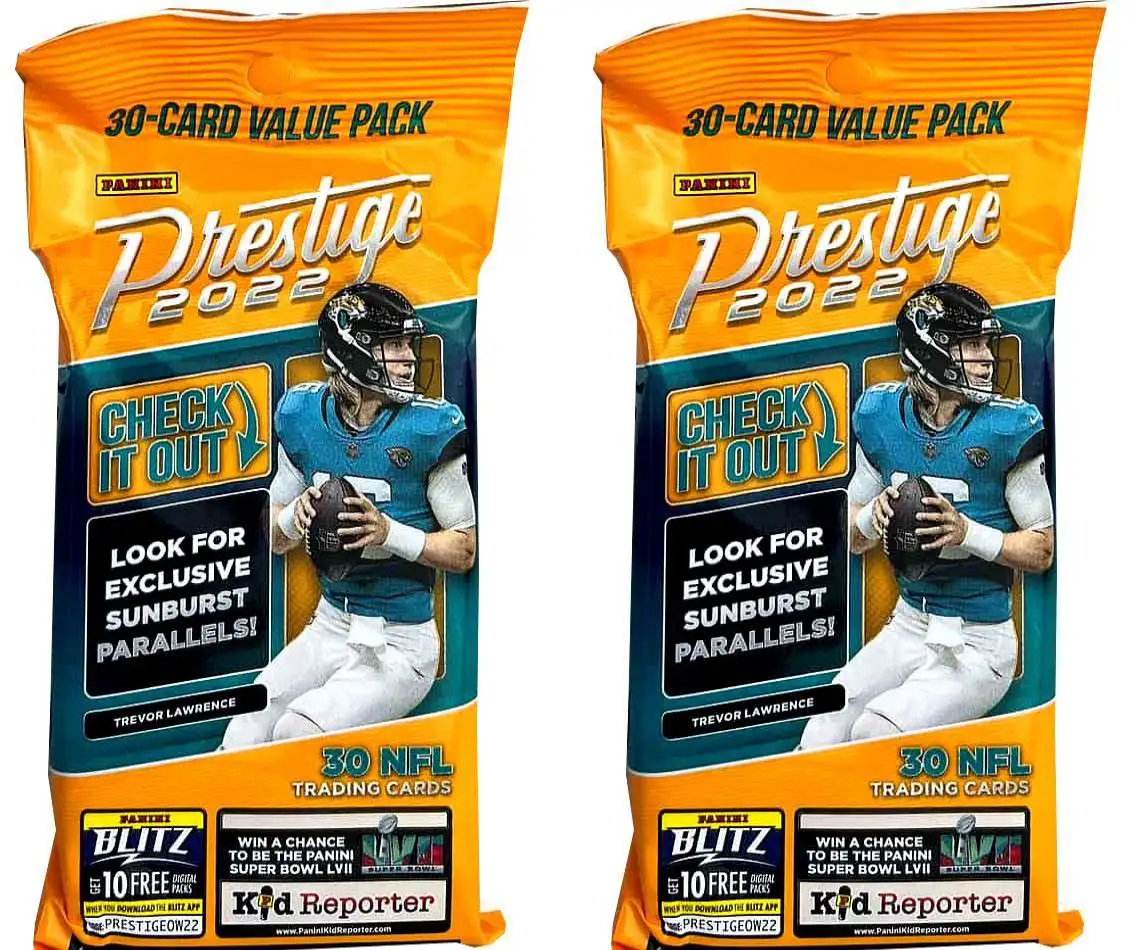 NFL Panini 2022 Prestige Football LOT of 2 Trading Card VALUE Packs ...