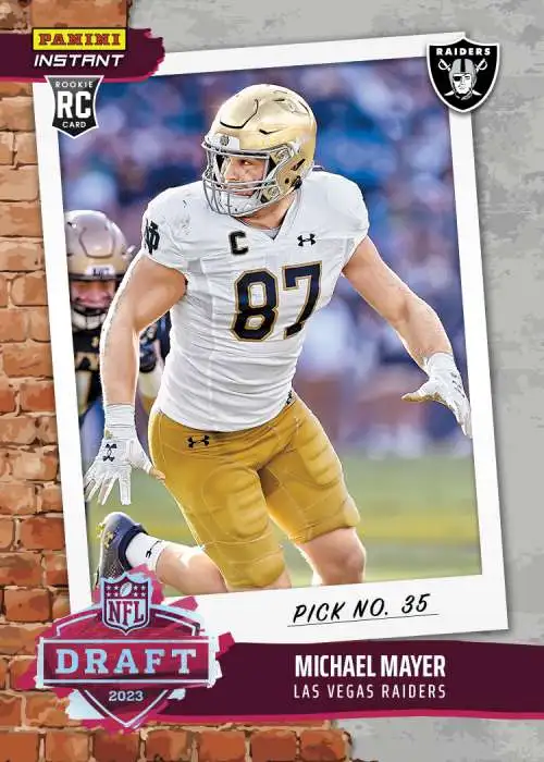 NFL Las Vegas Raiders 2023 Instant Draft Night Football Single Card ...