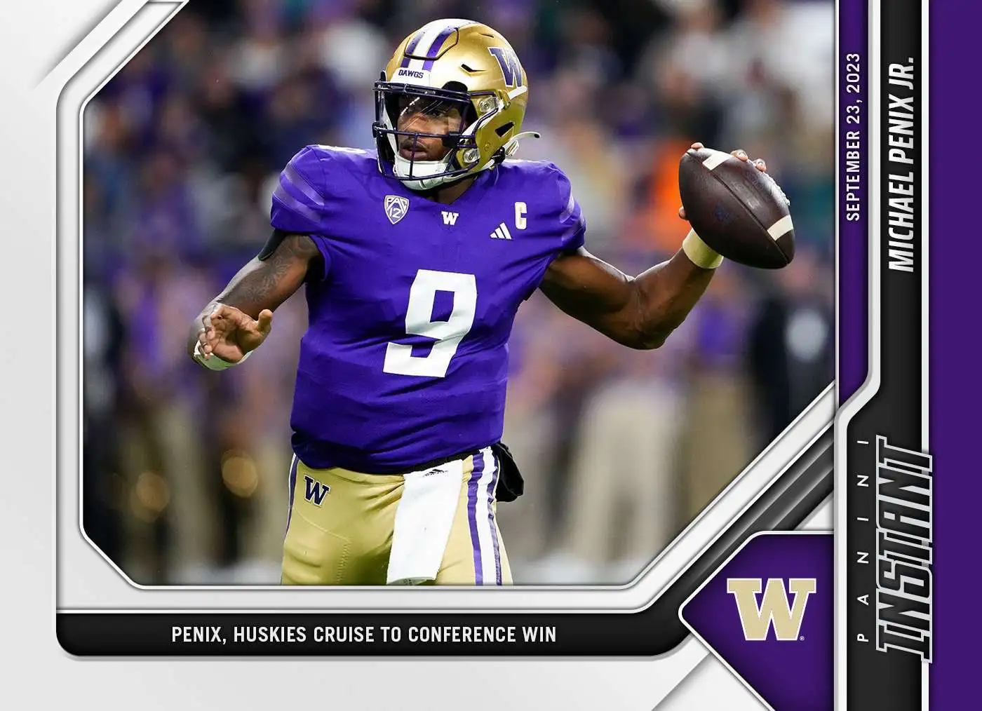 NCAA Washington Huskies 2023 Instant College Football Single Card Michael Penix Jr. 27 Prospect ...