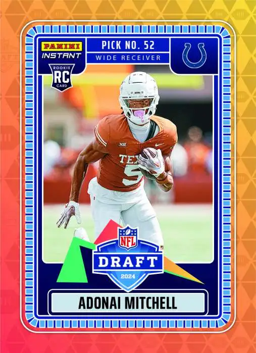 NFL Indianapolis Colts 2024 Instant Draft Night Football Single Card Adonai Mitchell NFLDN-15 ...